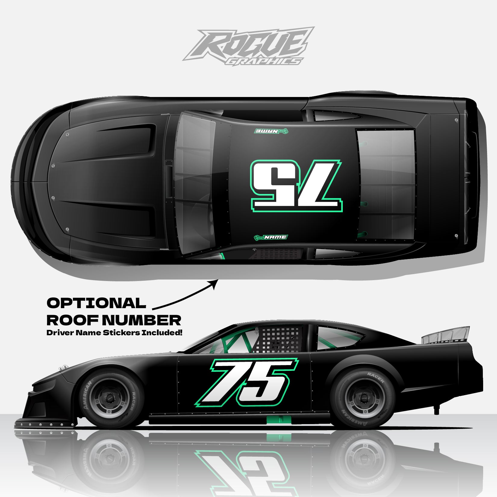 Asphalt Late Model Number Kit – Rogue Graphics