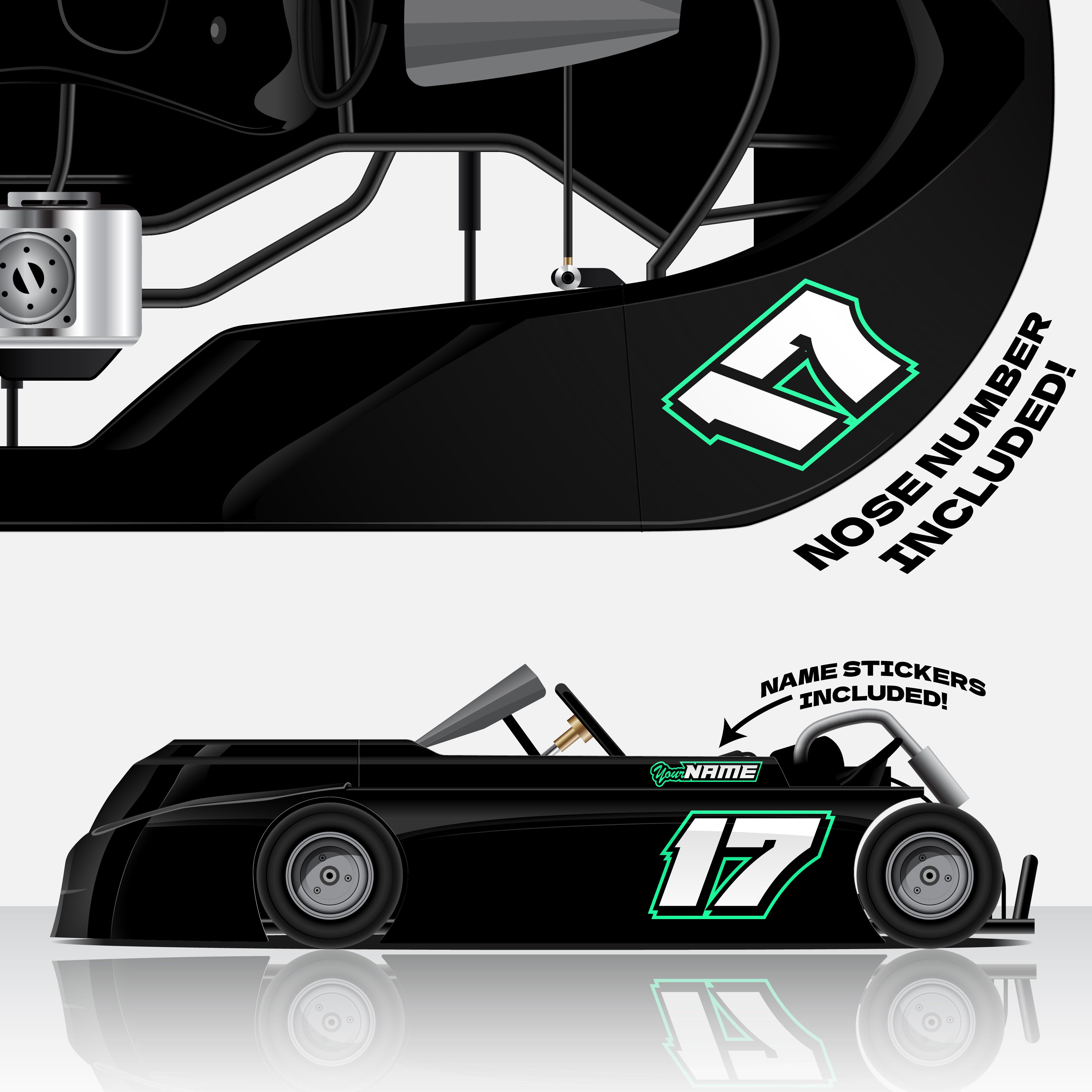 Flat Kart Number Kit – Rogue Graphics